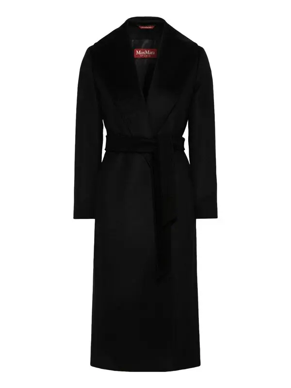 Max Mara Wool Wrap Coat - Black