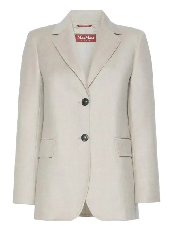 Max Mara Single-breasted Wool Flannel Blazer - Beige