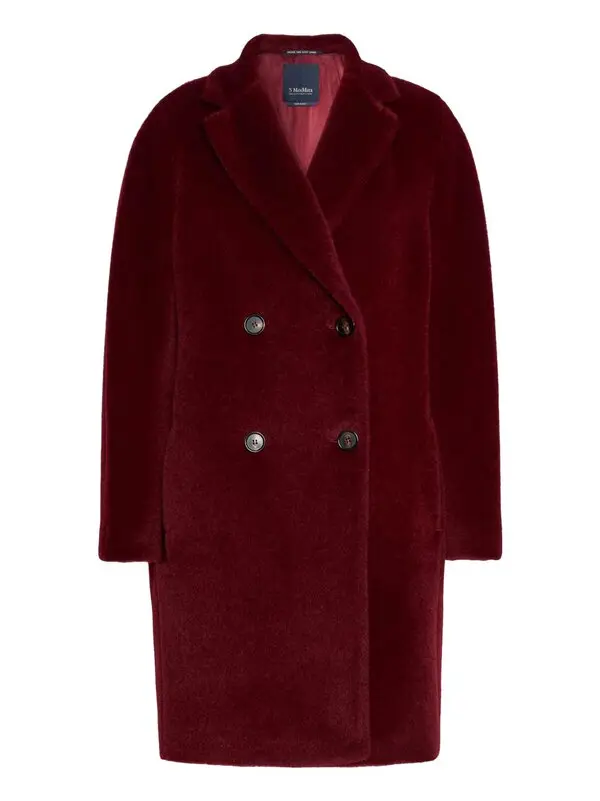 Max Mara Alpaca And Wool Midi Coat - Bordeaux