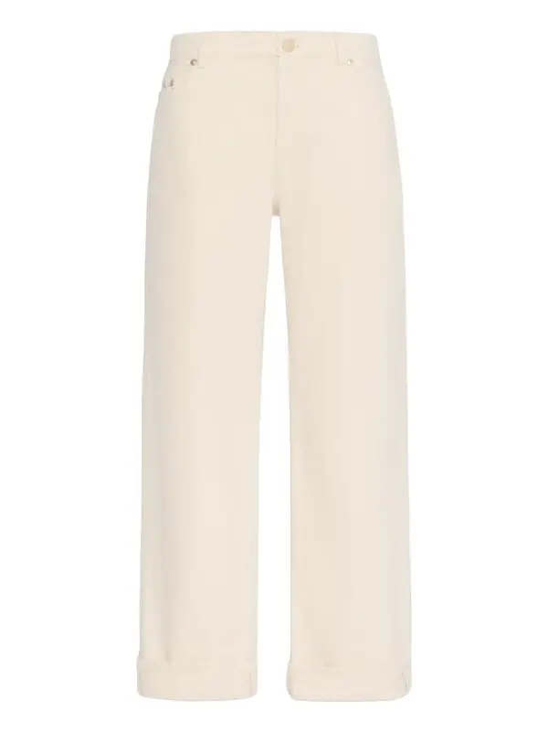 Max Mara Cotton Bull Denim Trousers - Natural