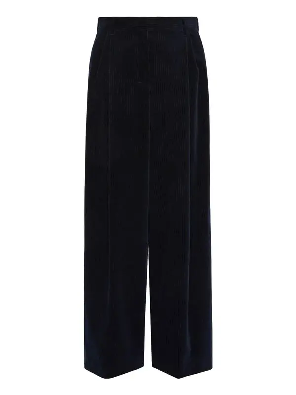 Max Mara Corduroy Velvet Trousers - Midnightblue
