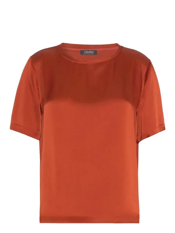 Max Mara Satin Crewneck Blouse - Orange