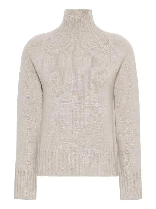 Max Mara Wool And Cashmere Yarn High Neck Sweater - Beige