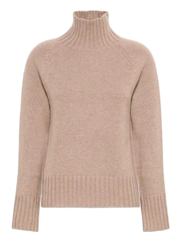 Max Mara Wool And Cashmere Yarn Polo-neck Sweater - Clay