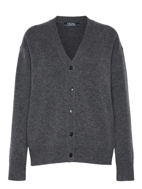 Max Mara Classic Wool And Cashmere Cardigan - Medium Grey