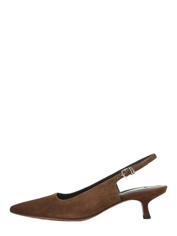 Vince Sabra Suede Slingback Kitten Heel - Clove