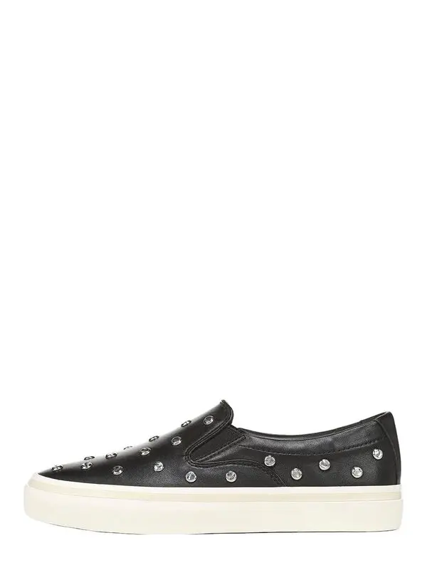 Vince Blair Studded Leather Slip-on Sneakers - Black