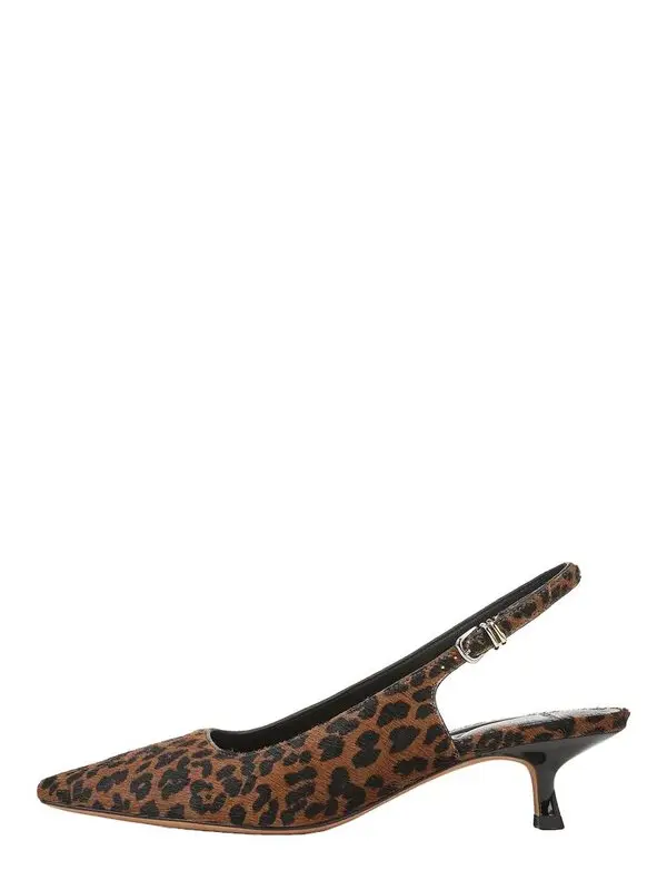 Vince Sabra Leopard-print Calf Hair Slingback Kitten Heel - Brown Multi