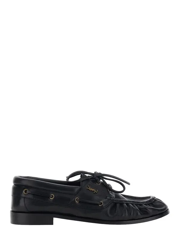 Saint Laurent Leather Loafers - Black
