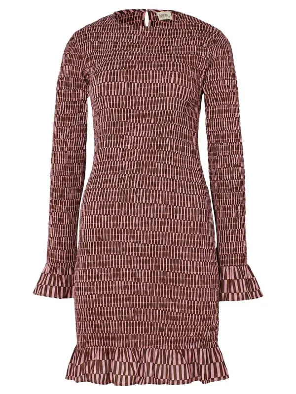 PAR Y ESCALA Matilda Long-sleeve Smocked Mini Dress - Pink