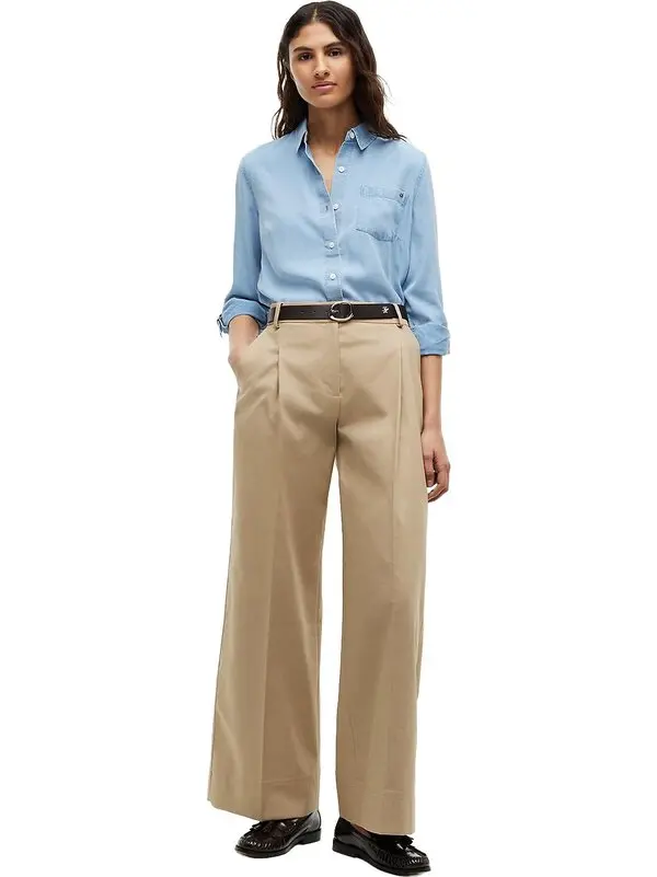 Tommy Hilfiger Pleated Wide-leg Chinos - Camel