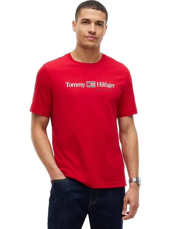 Tommy Hilfiger Hilfiger Flag Logo T-shirt - Medium Red