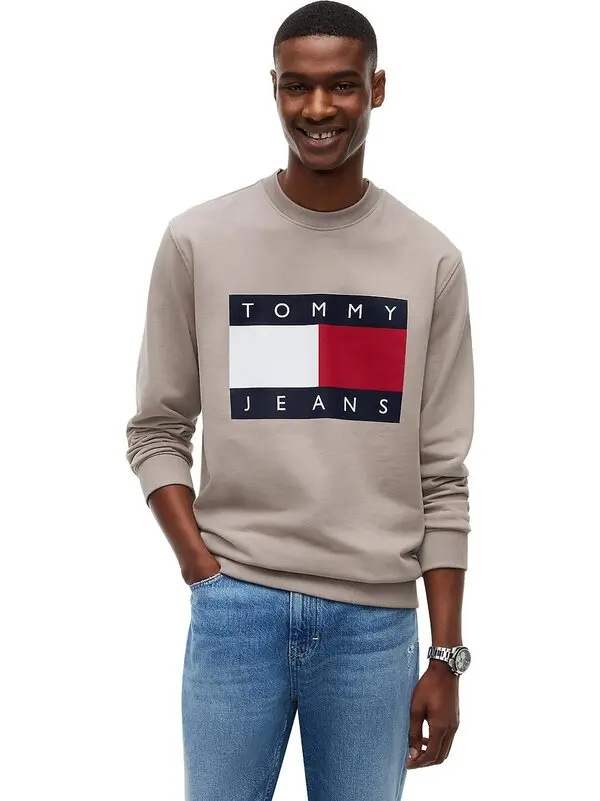 Tommy Hilfiger Big Flag Logo Sweatshirt - Limestone Dust