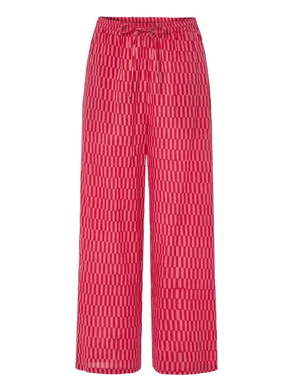 PAR Y ESCALA Matilda Printed Cotton Trousers - Red