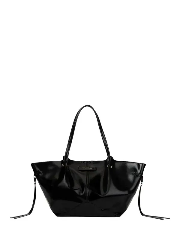 Karl Lagerfeld Medium K/pierced Shiny Tote Bag - Black