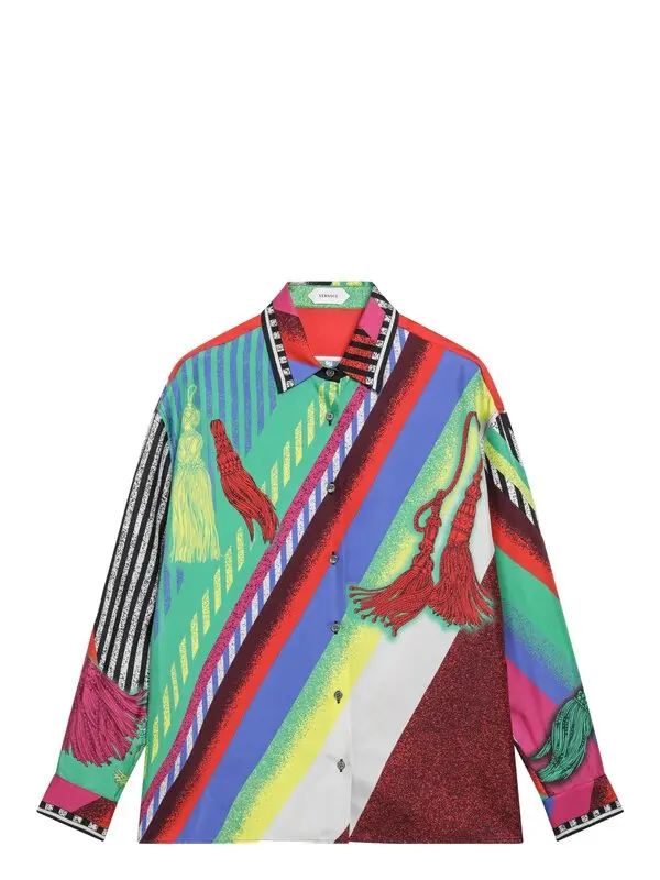 Versace Twill Shirt With Formula 6 Print - Multicolor