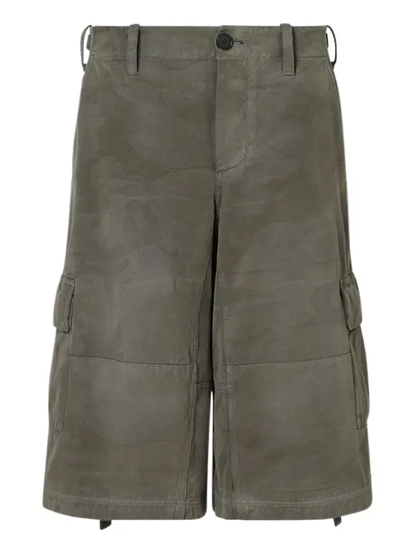 Fendi Cotton Patchwork Bermuda Shorts - Green