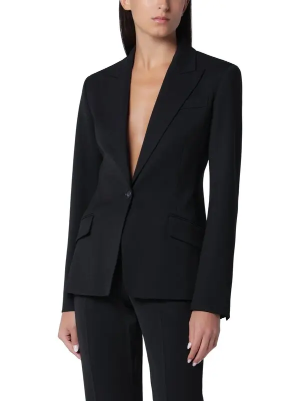 Andamane Wool Blend Single-breasted Jacket - Black