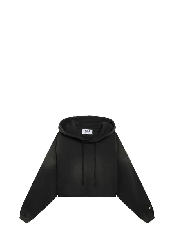 GOLDEN GOOSE Charcoal Cotton Hooded Sweatshirt - Black