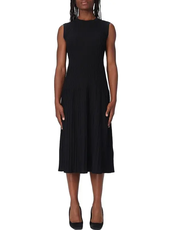 Max Mara Sleeveless Ribbed Knit Dress - Black