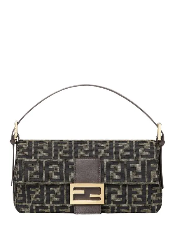 Fendi Baguette Ff Zucca Jacquard Fabric Bag - Brown