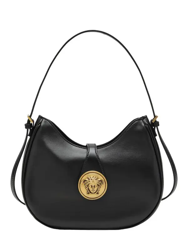 Versace Emblème Nappa Hobo Bag - Black