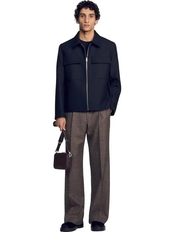 Sandro Patch Pocket Jacket - Navy Blue