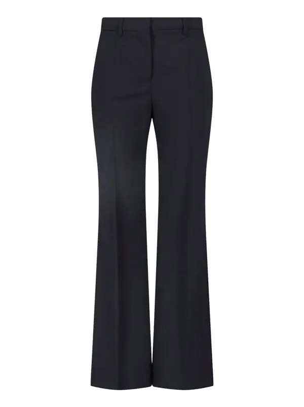 Sportmax Flared Virgin Wool Trousers - Black