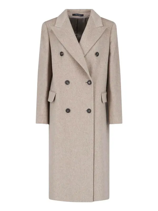 Tagliatore Jole" Double-breasted Virgin Wool Coat - Brown