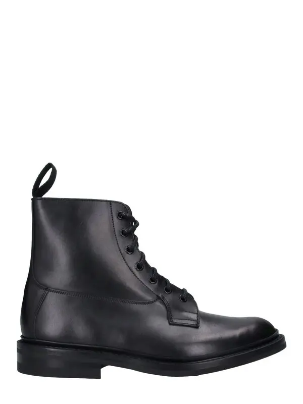 TRICKER'S Leather Lace-up Ankle Boots - Black