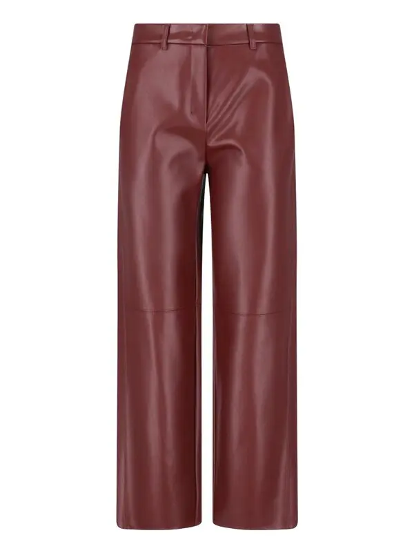 Max Mara Coated Jersey Straight Leg Pants - Red