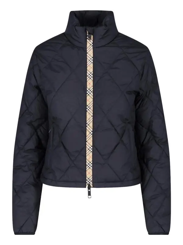 Burberry Bramford Quilted Jacket With "check" Detail - Black