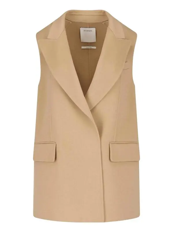 Sportmax Virgin Wool Gilet - Beige