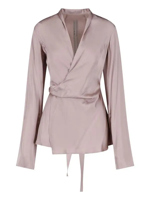 Rick Owens Charmeuse Wrap Top - Pink