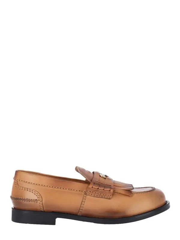 Miu Miu Penny Loafers With Fringe Detailing - Brown