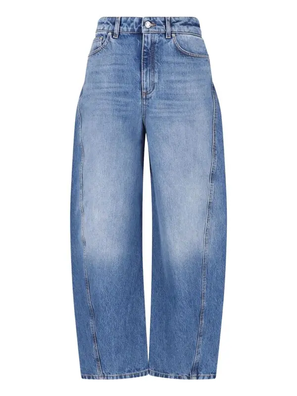 Givenchy Wide Leg Cocoon Jeans - Light Blue
