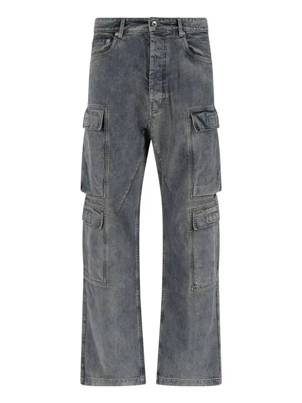 Rick Owens Double Cargo" Wide Jeans - Blue