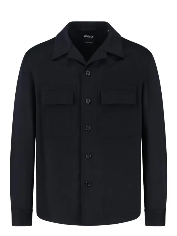 Zegna Cashmere Shirt Jacket "alba - Black