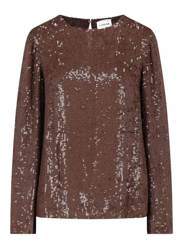 P.a.r.o.s.h Sweater With Sequins - Brown