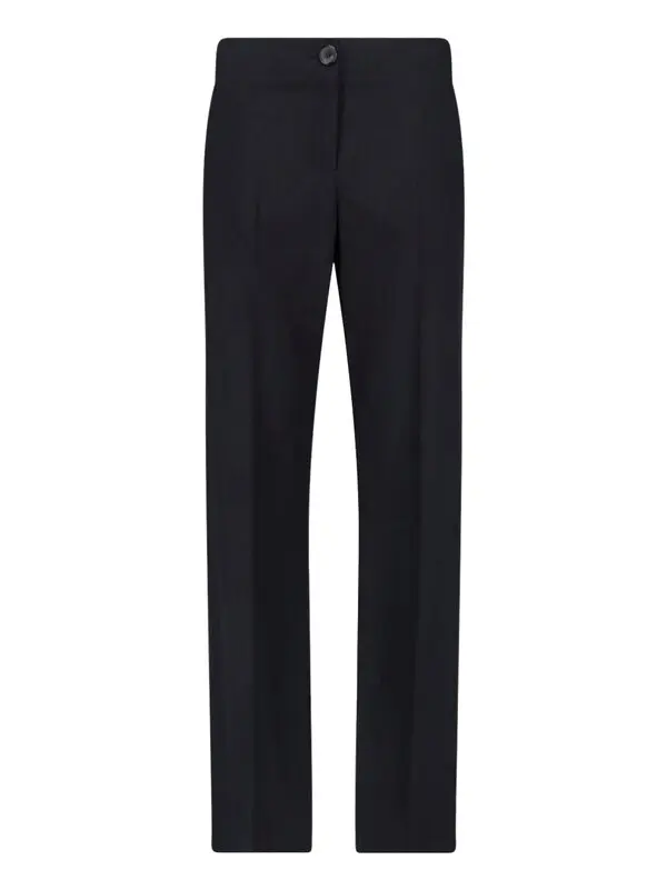Khaite Straight Leg Virgin Wool Trousers - Black