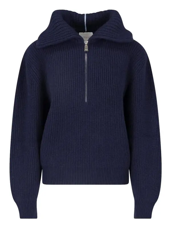 Malo Half Zip Sweater - Blue