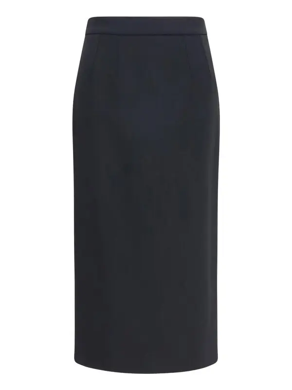 Dolce & Gabbana Stretch Wool Pencil Skirt - Black