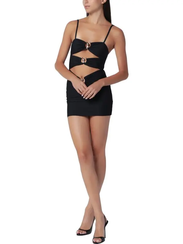 Christopher Esber Orbit Mini Dress In Lycra - Black
