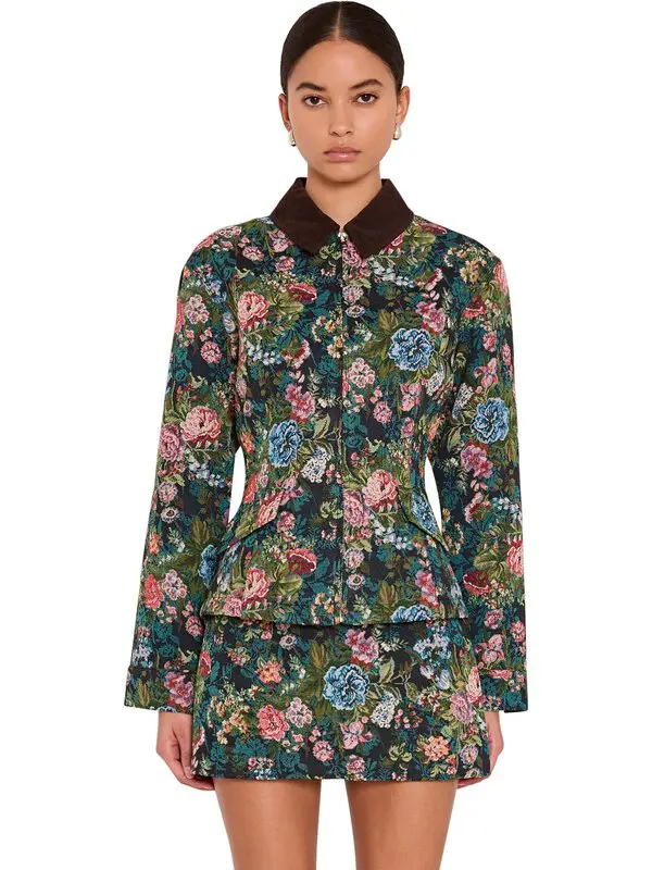 Amanda Uprichard Jalen Jacket In Antoinette - Malachite Multi
