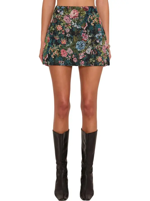 Amanda Uprichard Miles Skort In Antoinette - Malachite Multi