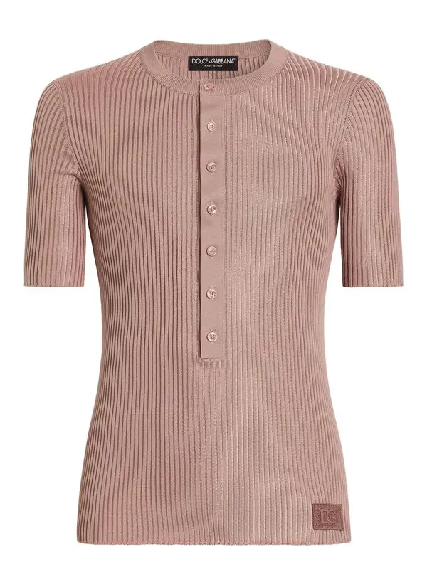 Dolce & Gabbana Serafino Silk Pullover - Pink