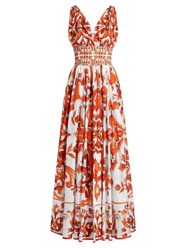 Dolce & Gabbana Majolica-print Maxi Dress - Multicolor