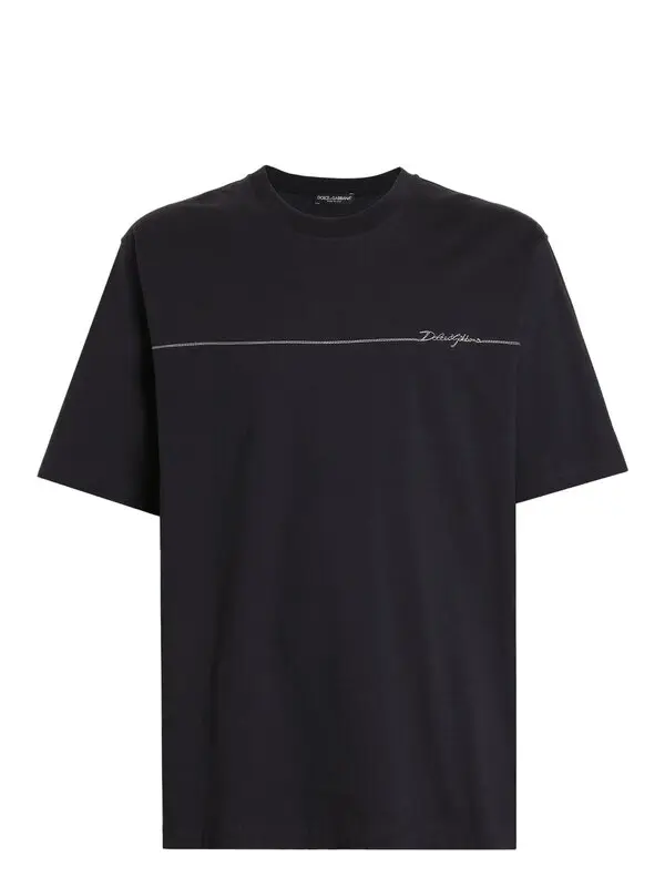 Dolce & Gabbana Cotton T-shirt With Logo - Blue
