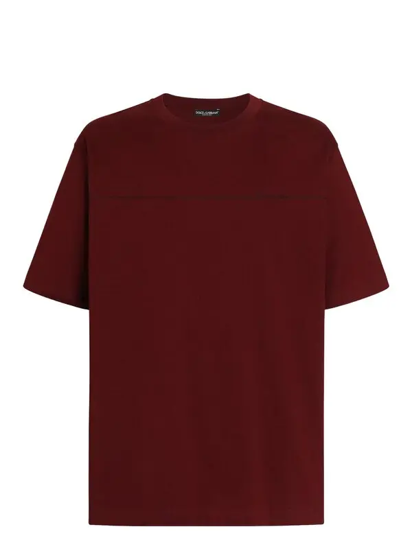 Dolce & Gabbana Cotton T-shirt With Logo - Bordeaux