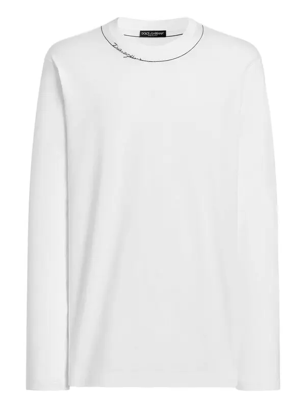 Dolce & Gabbana Cotton T-shirt With Embroidery - White